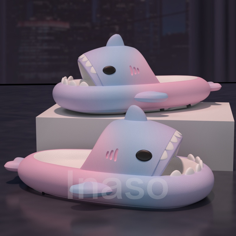 Jual INASO Sandal Slop Anak Sendal Karet Dewasa Sendal Hiu Baby Shark ...