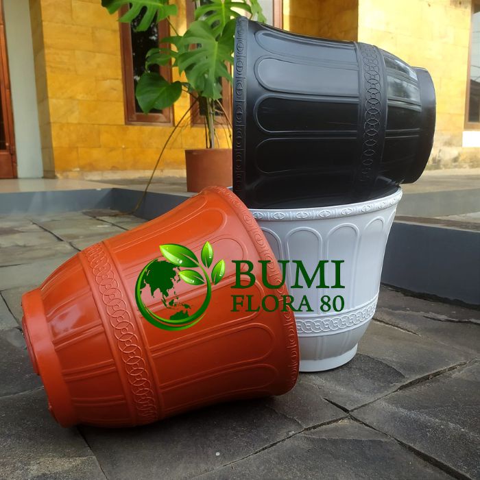 Jual CJP ROMA 30/pot bunga plastik ori CJP 8830 /pot tinggi pirus tebal ...