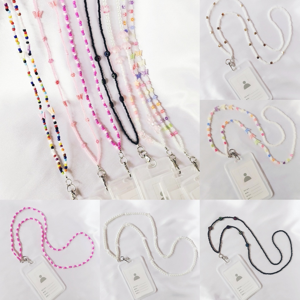 Jual " PART I " LANYARD STRAP KALUNG NAME TAG ID CARD MANIK BEADS ...