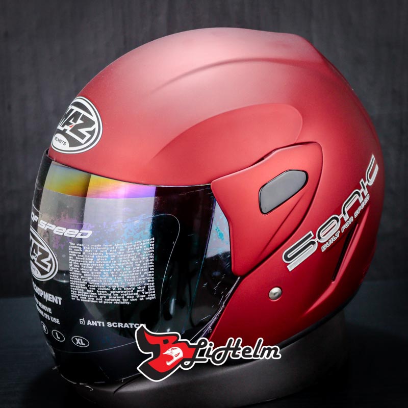 Jual HELM MAZ SONIC ROYAL RED DOFF | HALF FACE ORIGINAL SNI | Shopee ...