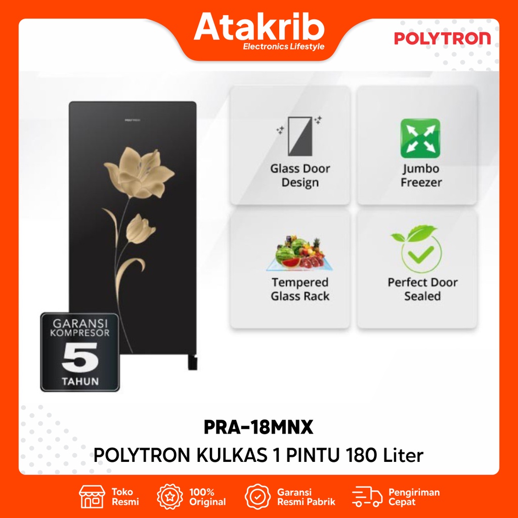 Jual POLYTRON KULKAS 1 PINTU PRA-18MNX PRA 18MNX - 180 Liter | Shopee ...
