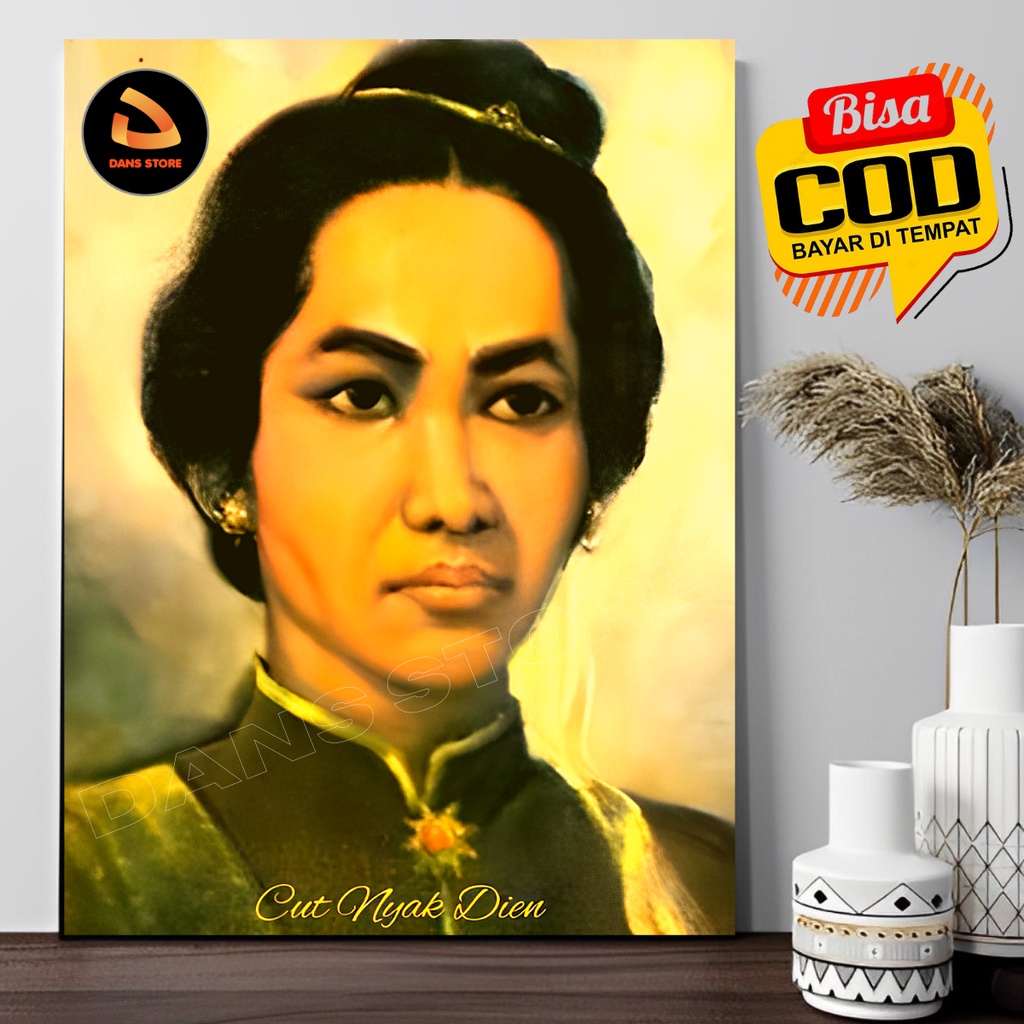 Jual Poster Lukisan Cut Nyak Dien Pahlawan Nasional Hiasan Dinding ...
