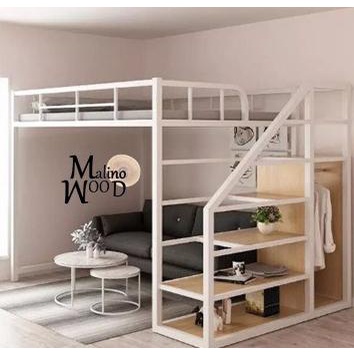Jual LF-03 Loft bed besi ranjang tempat tidur minimalis dipan divan ...