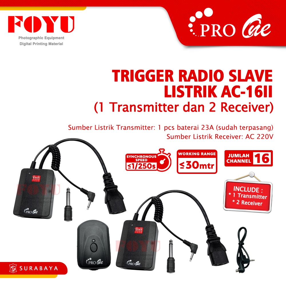 Jual Trigger Radio Slave Listrik AC-16II ( 2 Receiver dan 1 Transmitter ...