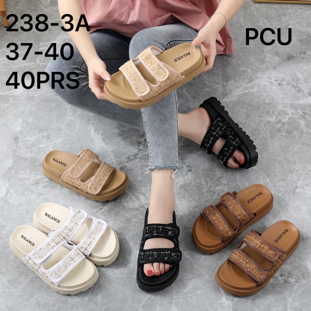 Jual Sandal Wanita Import Slop Strap 2 Premium Tebal Tinggi 3 Cm 238 ...