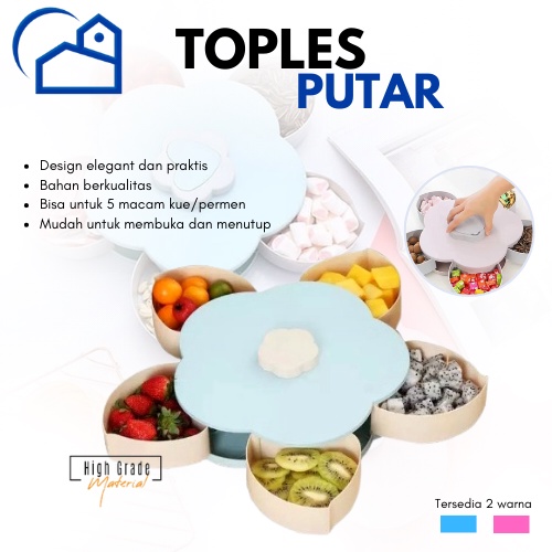 Jual Toples putar bunga - Toples kue lebaran - Candy Box Putar 4140 ...