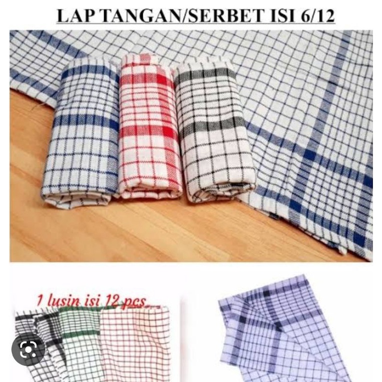 Jual Kain serbet dapur lusinan / Serbet Kotak Lap Dapur 12 pcs atau ...