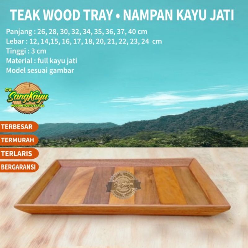 Jual Nampan kayu jati premium kombinasi teak wood tray kayu baki kayu ...