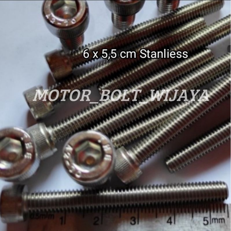 Jual Baut L5 Stanliess / Baut 6 mm x 5,5 cm Isi 1 Pcs | Shopee Indonesia