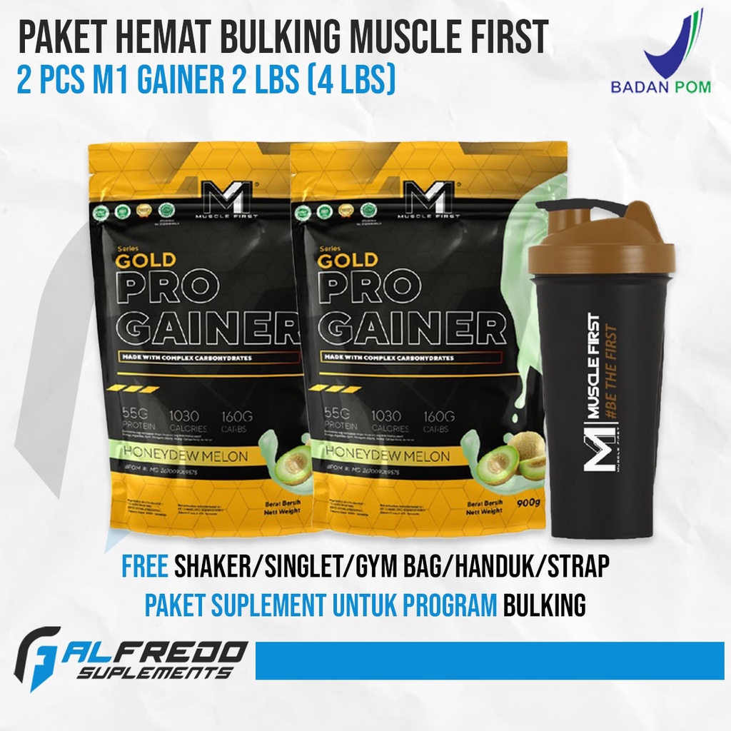 Jual PAKET HEMAT Bulking M1 Pro Gainer 4 Lbs (2 Lbs + 2Lbs) Muscle ...