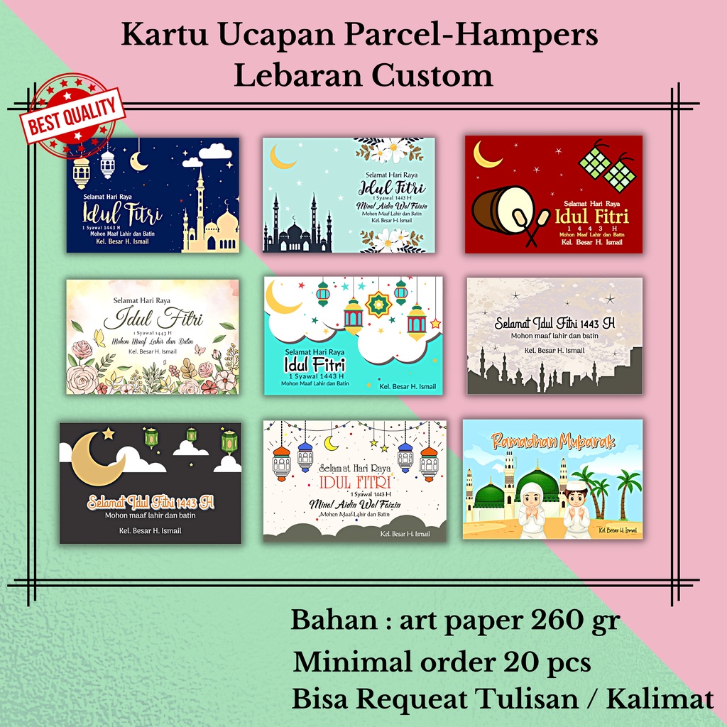Jual Kartu Ucapan Hampers Parcel Lebaran Hari Raya Idul Fitri Custom ...