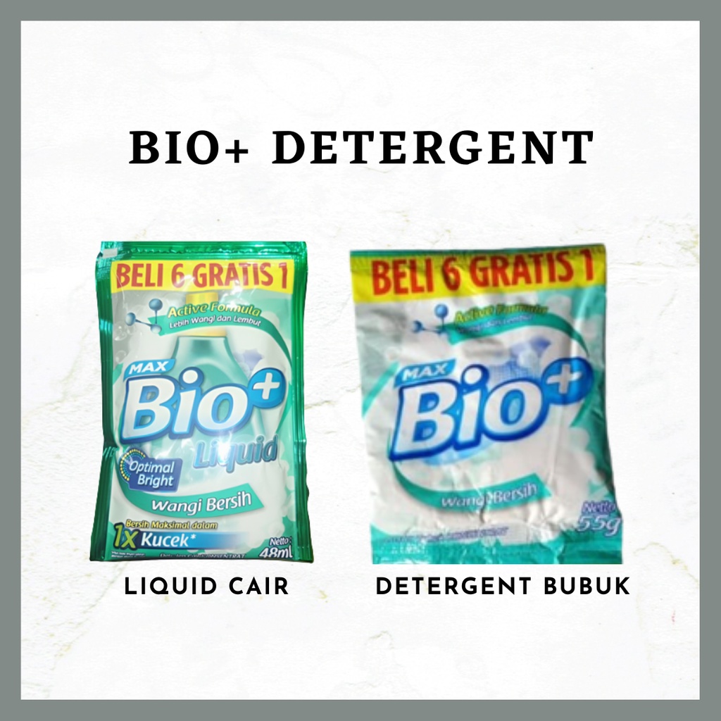 Jual Bio+ Detergent | Detergent Bubuk | Liquid Cair Renceng | Shopee ...