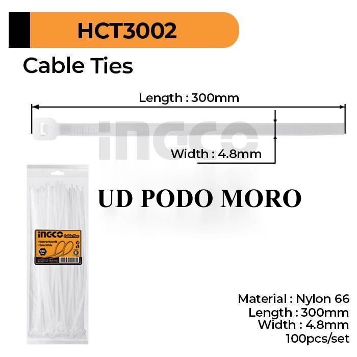 Jual Ingco HCT3002 Kabel Ties 100 Pcs Cable 30cm Putih Tis Tie Nylon 30 ...