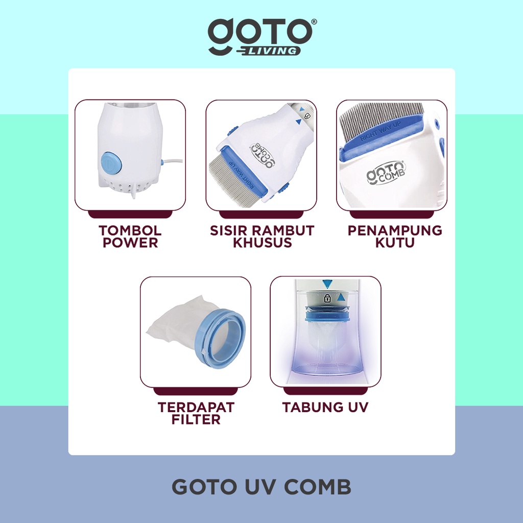 Jual Goto UV-Comb Vacuum Comb Sisir Kutu Elektrik Rambut Penghilang ...