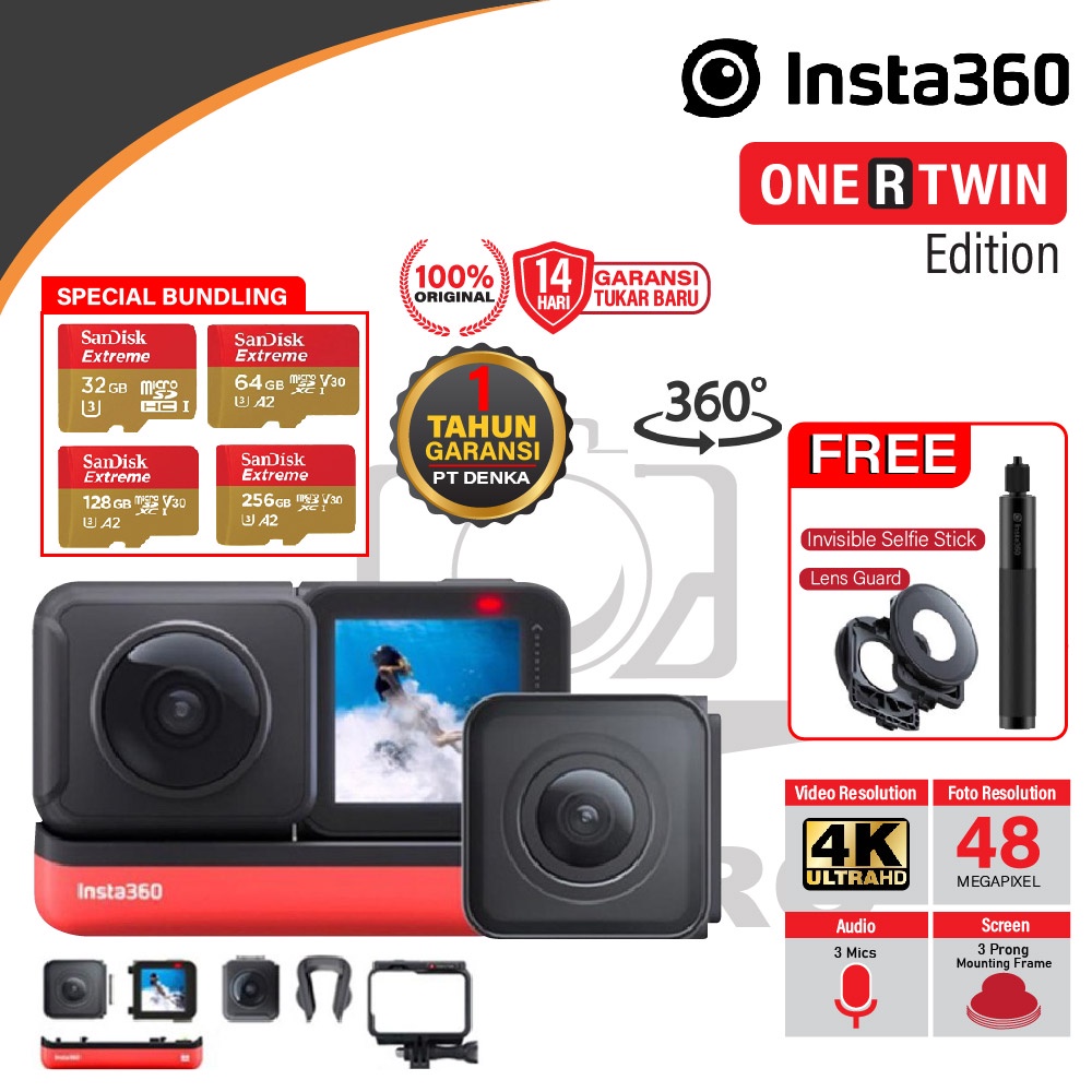 Jual Insta360 ONE R Twin Edition Action Camera RESMI - Insta 360 Action ...