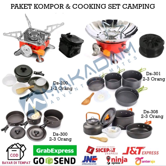 Jual paket kompor kotak bunga cooking set nesting teko camping - kompor ...