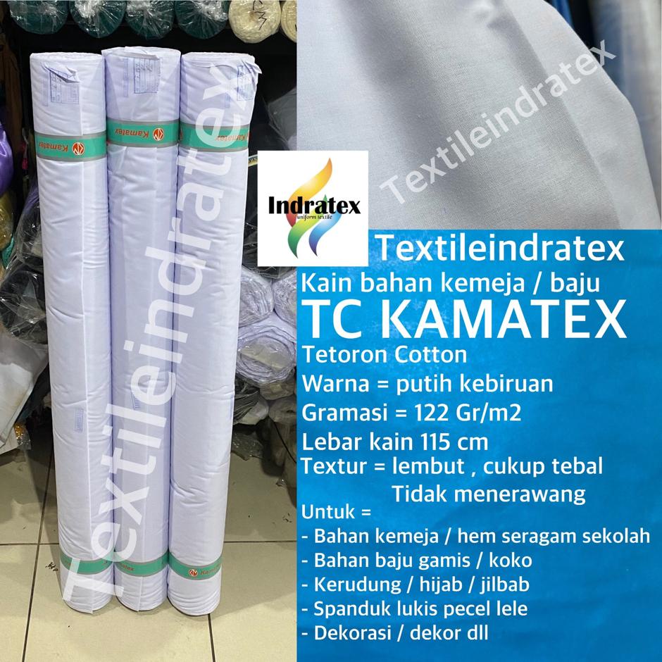 Jual ( per 1 roll ) Kain katun jepang TC KAMATEX warna PUTIH lebar 115 ...