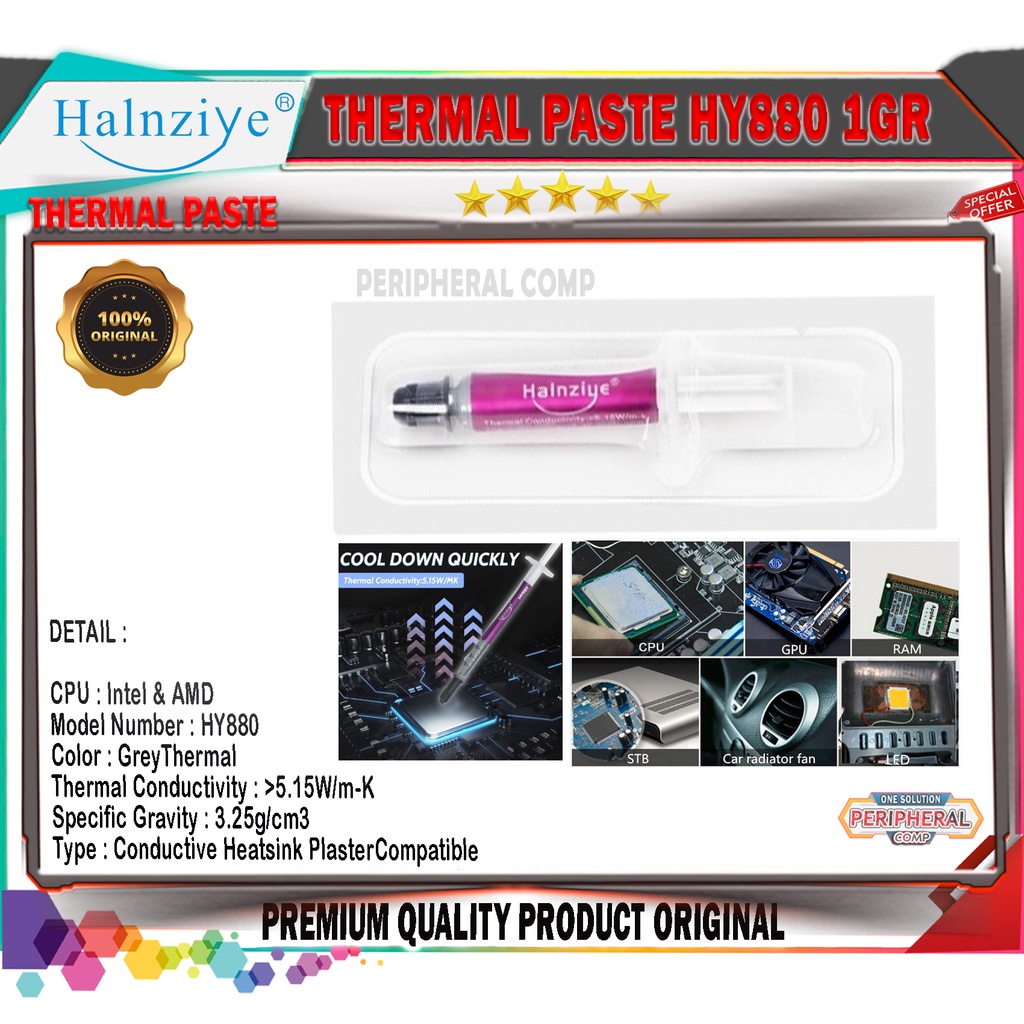 Jual THERMAL PASTE HY880 HALNZIYE THERMAL GREASE PROCESSOR COMPUTER ...