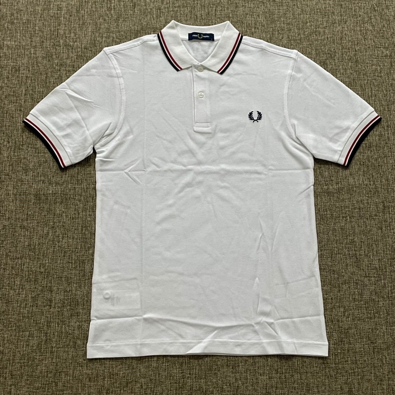 Jual Fred Perry Red Black Tipped Polo White Original / Fredperry ...