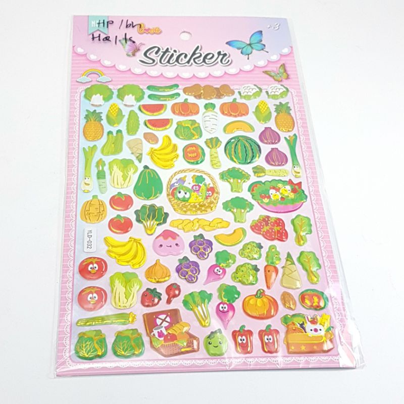 Jual Sticker Anak Timbul + Mewarnai Buah/Sayuran YLD-032 | Shopee Indonesia