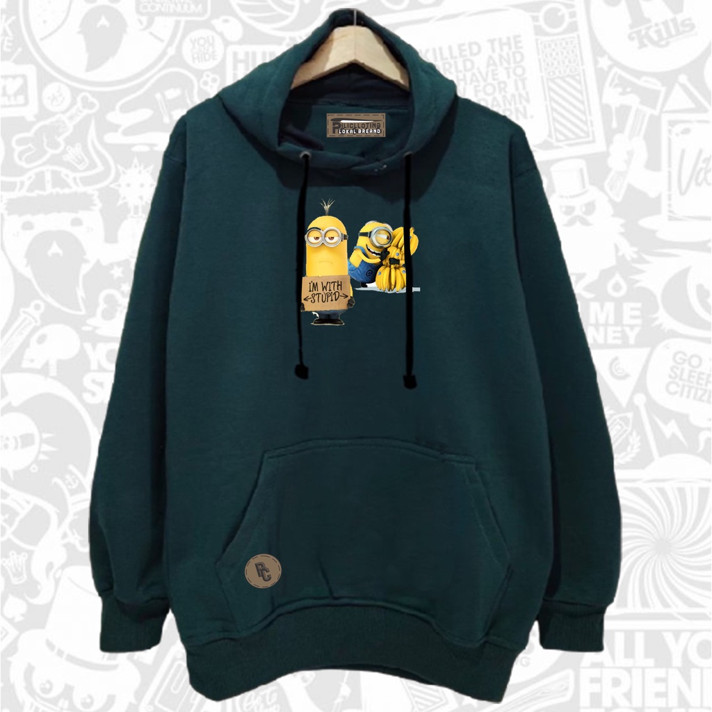 Jual Hoodie Pria Keren Kekinian Bahan Tebal SABLON MINION WARNA HIJAU ...