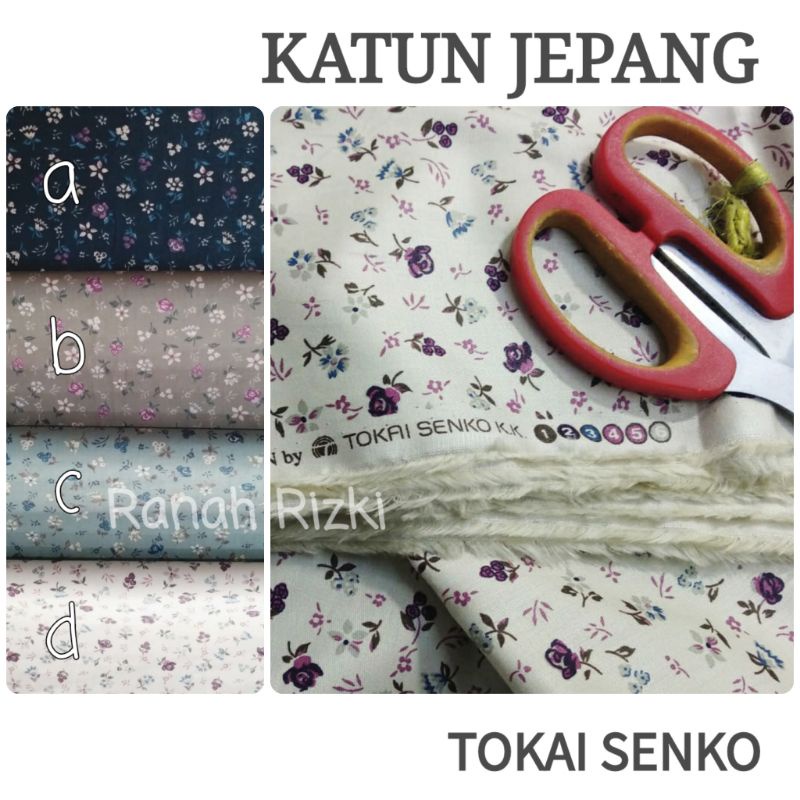 Jual kain katun jepang motif floral km441/ floral japan design by tokai ...