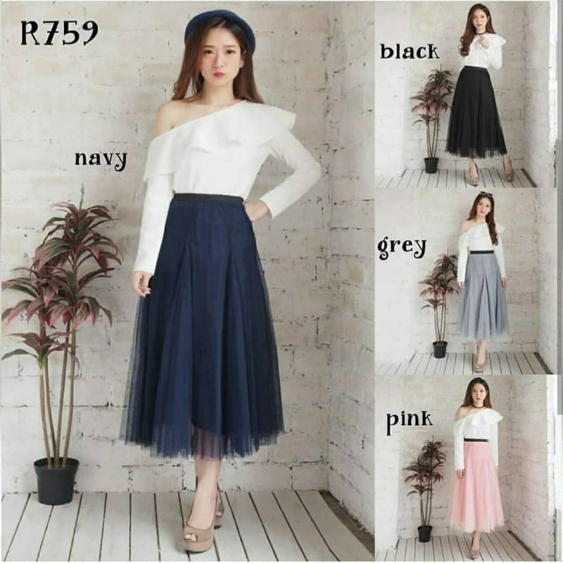 Jual Ariana Rok Tutu Midi Skrit Dewasa Rok Tutu Pendek Tile 2 Lapis ...