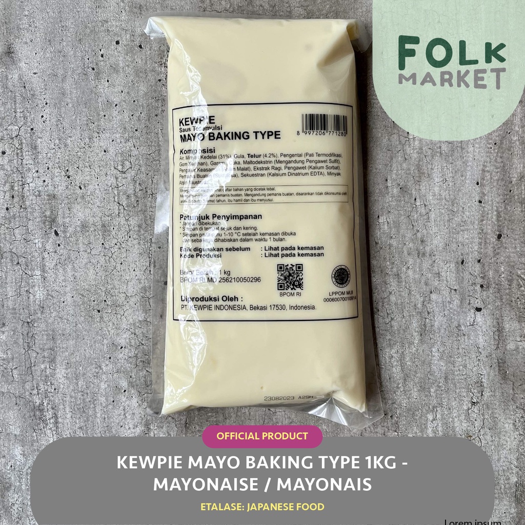 Jual KEWPIE Mayo Baking Type 1kg - Mayonaise / Mayonais / Mayonnaise | Shopee Indonesia