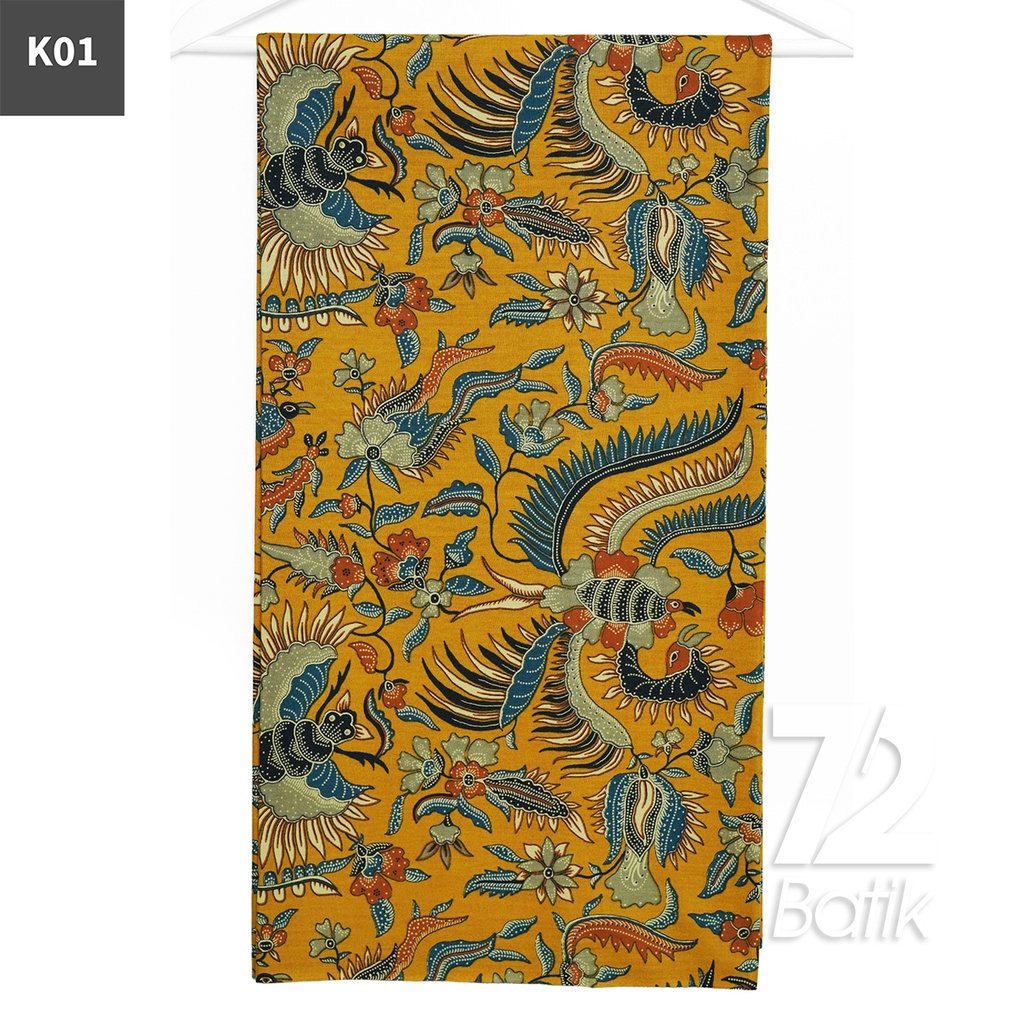 Jual KAIN BATIK PREMIUM Bahan Katun Motif Burung Duri Kuning 722769 Cap ...