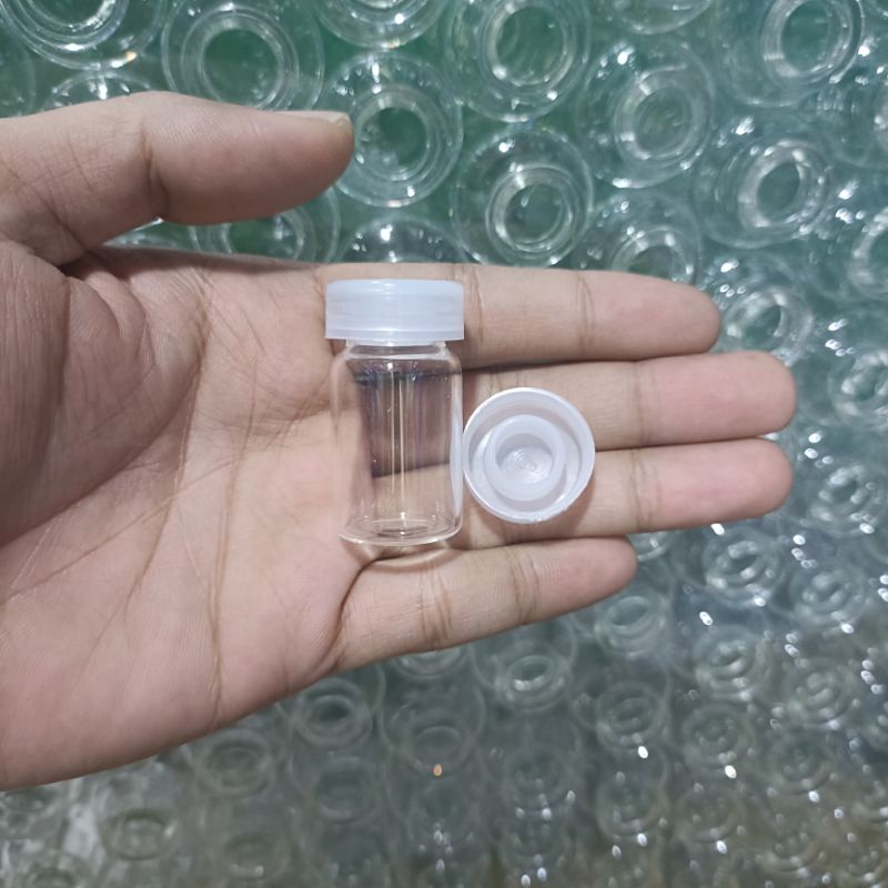 Jual Vial 5ml botol kaca tester tutup sumbat Plastik | Shopee Indonesia