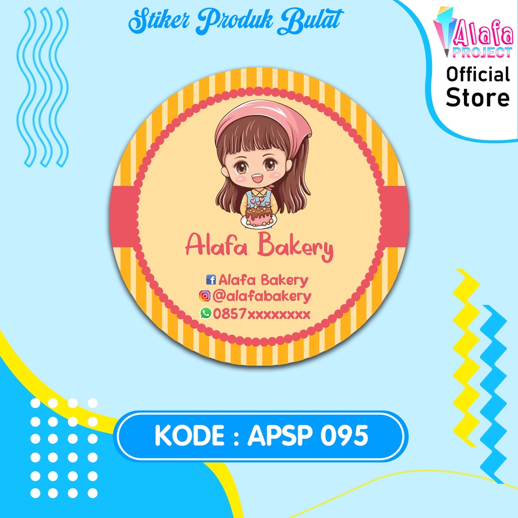 Jual Alafaproject 088-096 Stiker Label Bulat Makanan | Stiker Produk ...