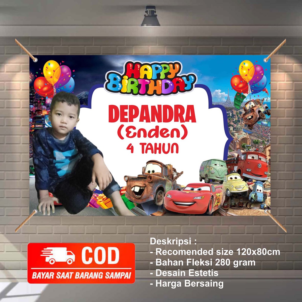 Jual Banner / Backdrop Ulang Tahun Anak Custom | Gratis Desain | Contoh ...