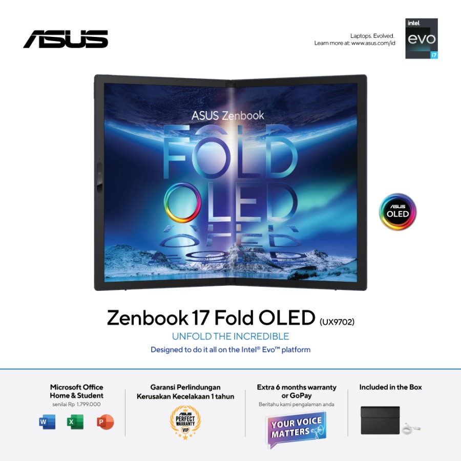 Jual Asus ZenBook 17 Fold UX9702AA-FOLED711 /Core i7-1250U/16GB/1TB SSD ...