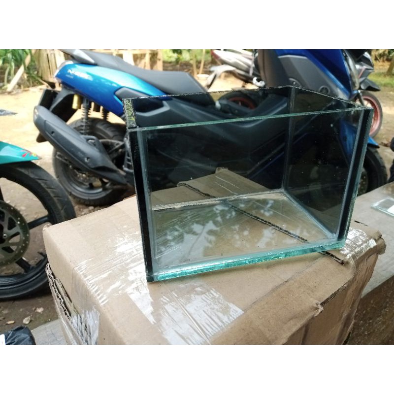 Jual Akuarium mini kaca hitam ukuran 15x10x10 | Shopee Indonesia
