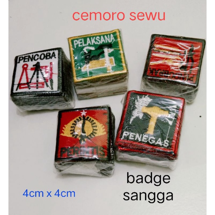 Jual bet badge sangga pramuka pencoba,pelaksana,pendobrak,penegas dan ...