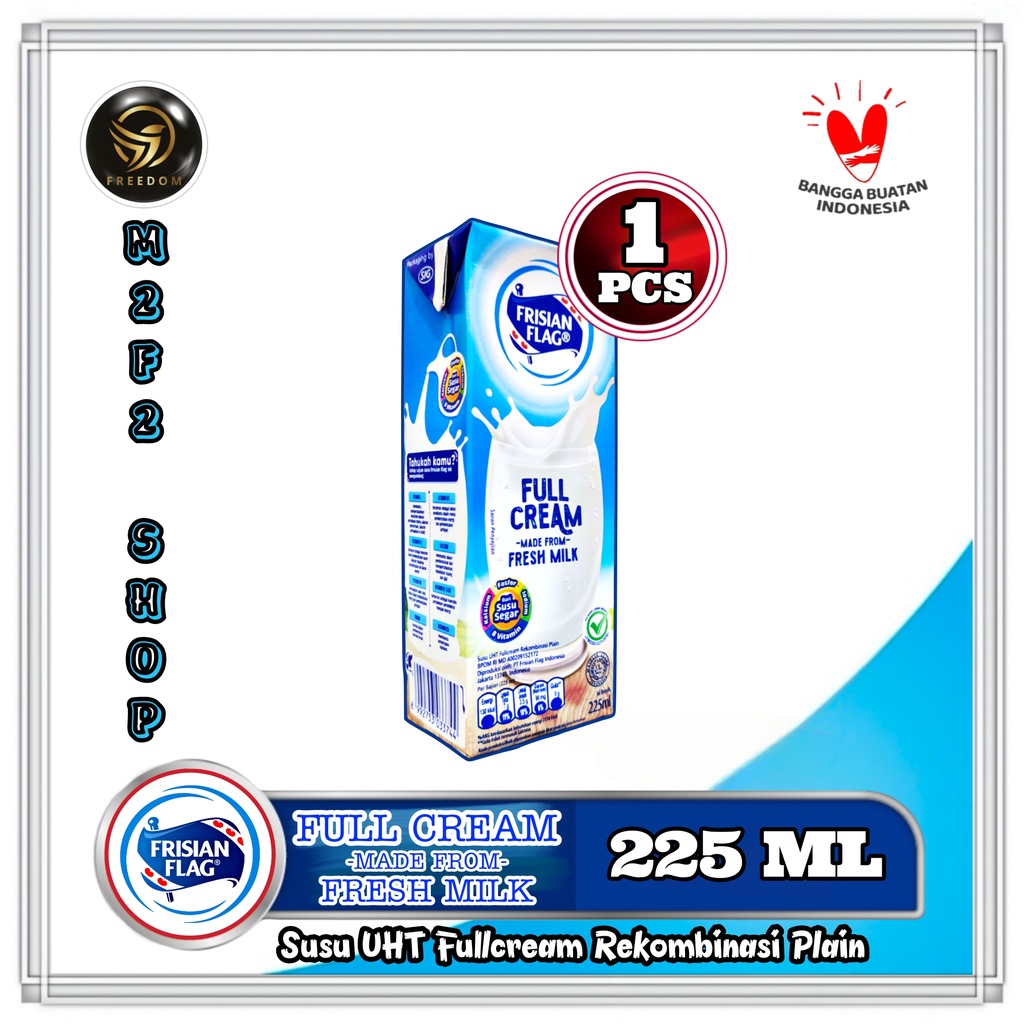 Jual Susu Bendera Frisian Flag Purefarm Full Cream Kotak UHT - 225 ml (Kemasan Satuan) | Shopee ...