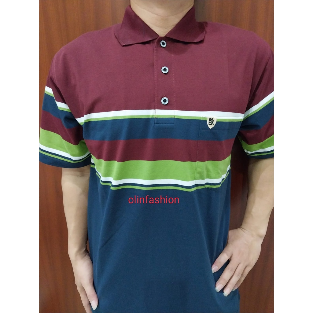 Jual Balok cunnam/Kaos kerah motif salur/Kaos Bapak Bapak/kaos pria ... Jual Balok cunnam/Kaos kerah motif salur/Kaos Bapak Bapak/kaos pria ...