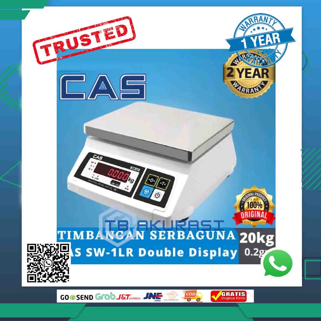 Jual TIMBANGAN CAS SW-1LR 20KG DOUBLE DISPLAY/ TIMBANGAN INDISTRI ...