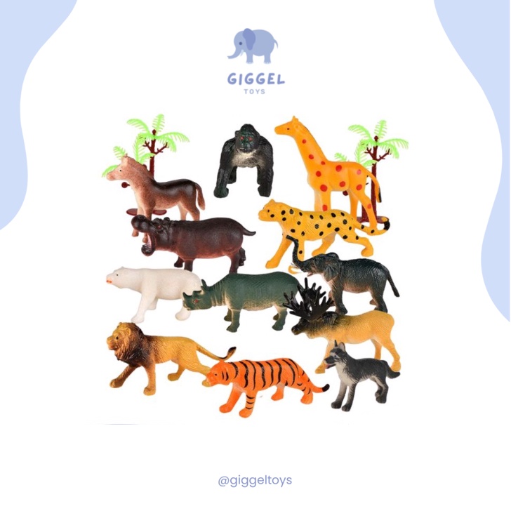 Jual [ Giggel ] Animal Figure 12 Pcs Toys / Mainan Anak Figur Binatang ...