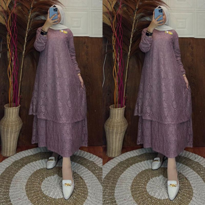 Jual GAMIS PESTA UNDANGAN SERAGAMAN BROKAT PREMIUM FULL PURING MODEL ...