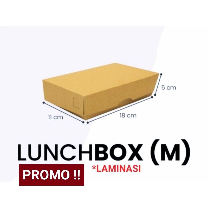 Jual PAPER LUNCH BOX M FULL LAMINASI Lunchbox Medium ayam geprek mie ...