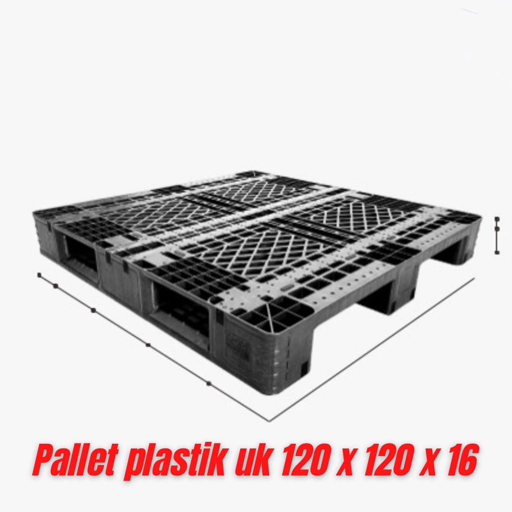 Jual Pallet Plastik Baru HITAM uk 120 x 120 x 16 cm / Static, Dinamic ...