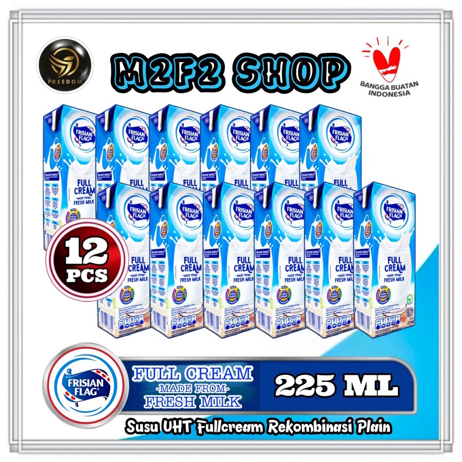 Jual Susu Bendera Frisian Flag Purefarm Full Cream Kotak UHT - 225 ml (Kemasan 12 Pcs) | Shopee ...