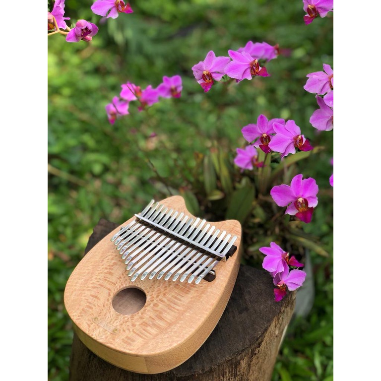 Jual Gaharu Kalimba Hollow Solid Wood 17 keys- Silver Oak Wood ...