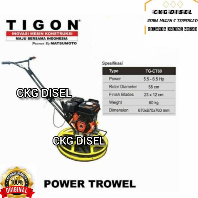 Jual Mesin Perata Beton / Power Trowel Tigon Tg-Ct 60 Tg-Ct60 | Shopee ...