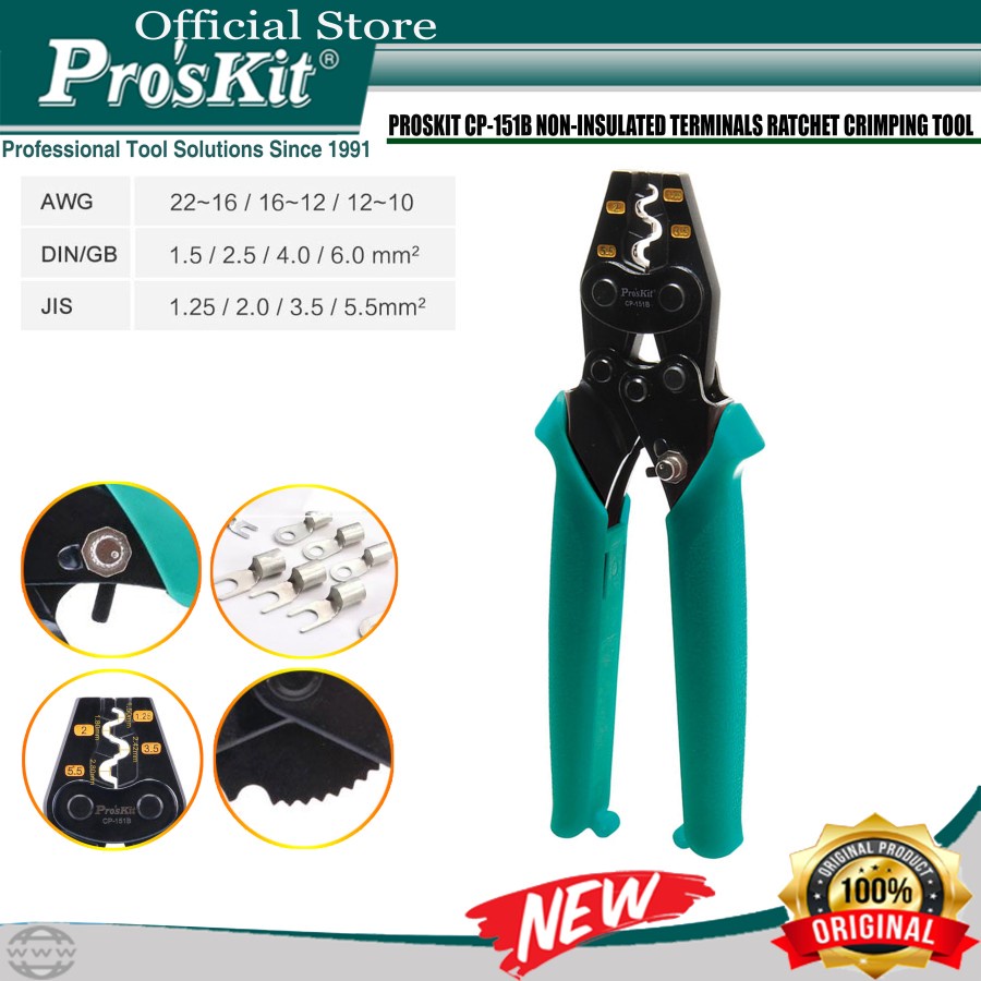 Jual Proskit CP-151B Tang Skun Crimping Tool Ratchet Insulated Terminal Wir | Shopee Indonesia