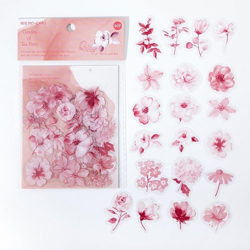 Jual 40 Pcs Beautiful Flower Sticker Stiker Deco Bunga Pretty Korean ...