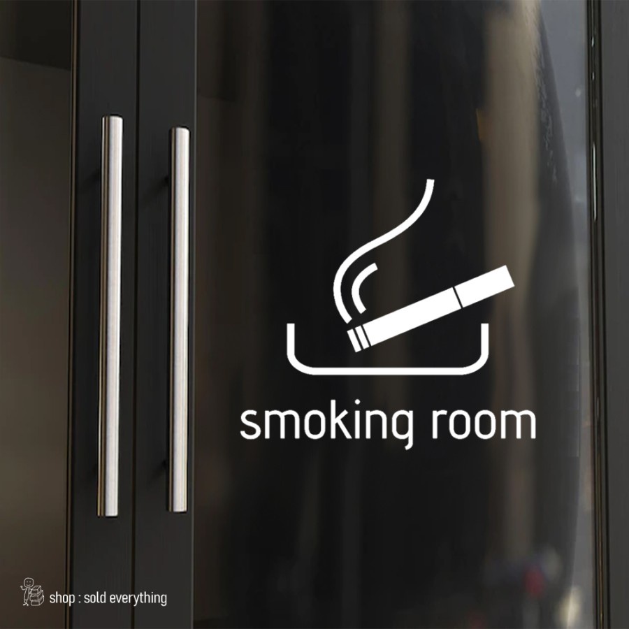 Jual Stiker Pintu Kaca Smoking Room / Ruangan Merokok Cutting Sticker ...