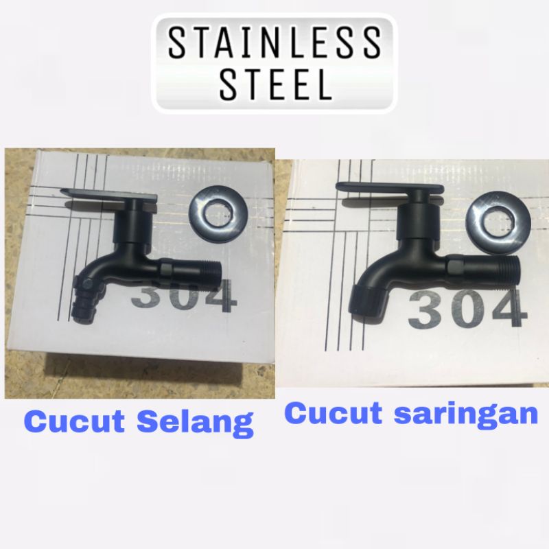 Jual Kran Taman Keran dinding Stainless Stell Hitam Kran wudu Black ...