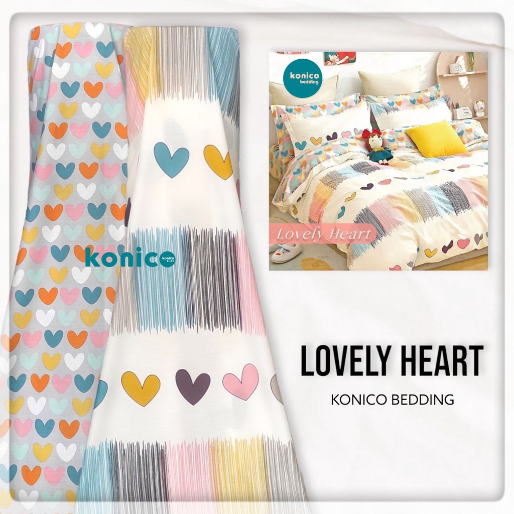 Jual KONICO kain Katun sprei Meteran Motif MINIMALIS LOVELY HEART Tabur Star Esra GROW Catra ...